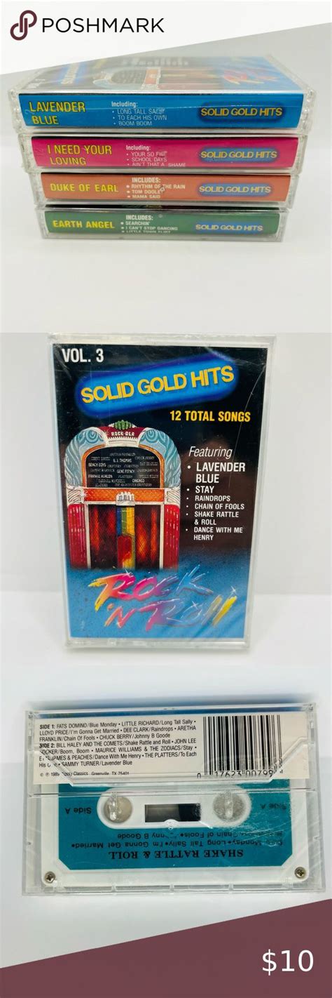 4 Rock N Roll Solid Gold Hits Cassette Tapes Vol 3 12 15 And 20 New Sealed Cassette Tapes