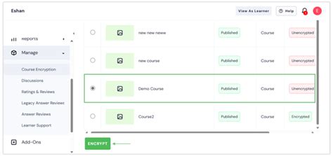 Encrypt An Unencrypted Course