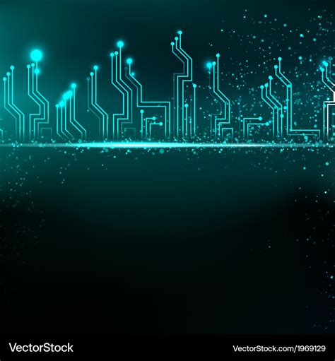 Circuit Board Background With Blue Electronics Vector Image