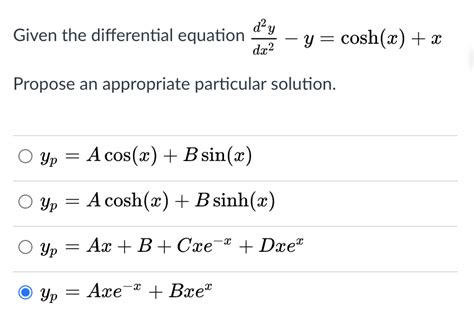 Dy Given The Differential Equation Y Cosh X X Chegg Com