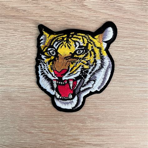 Tiger Patch Roaring Tiger Patch Sew Or Iron On Embroidered Tiger