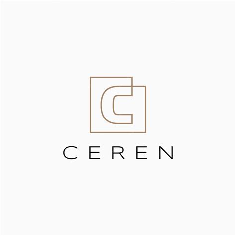 Lettre C Initial Lettermark Contour Ligne Continue Or Carré Logo Vector