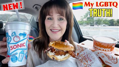 🏳️‍🌈popeyes Bacon Cheese Blackened Chickenstrawberry Biscuit Sonic