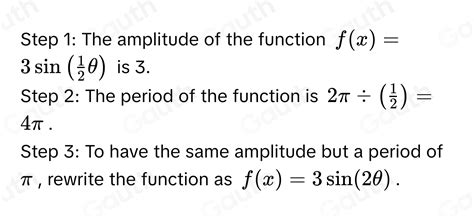 Solved Using The Function F X Sin A What Are The Period And