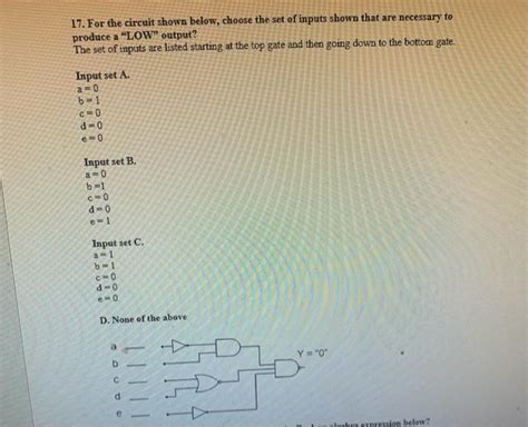 solved 1 for the inputs shown below is the output of the