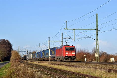 DB Cargo Scandinavia 185 336 mit KLV Zug in Richtung Osnabrück bei