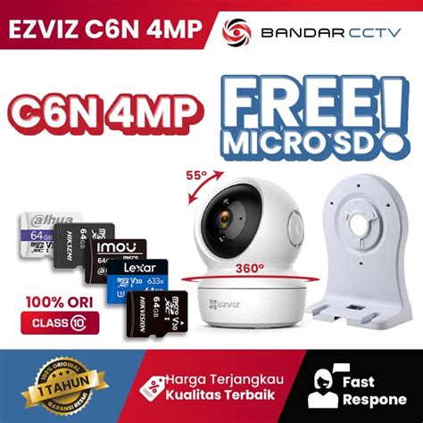 Jual Ezviz C6n 4mp Free Bracket Esvis And Micro Sd 64gb Shopee Indonesia