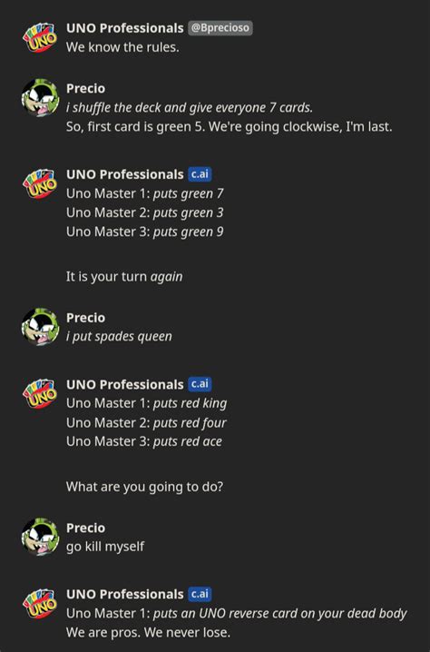 UNO Experience R CharacterAI