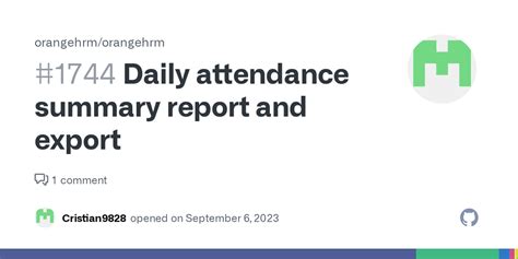 Daily Attendance Summary Report And Export · Issue 1744 · Orangehrm