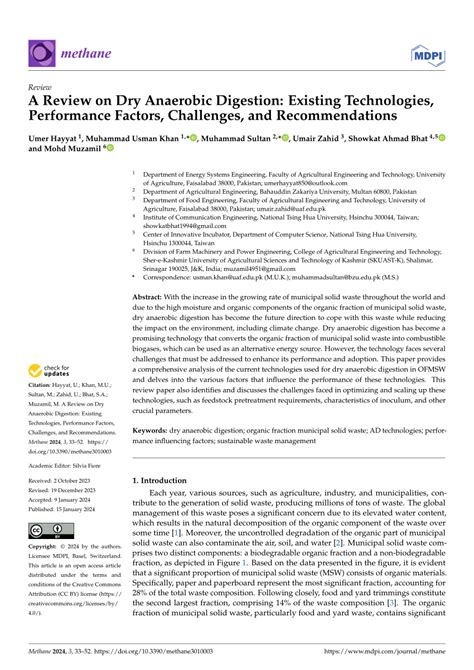 Pdf A Review On Dry Anaerobic Digestion Existing Technologies Performance Factors