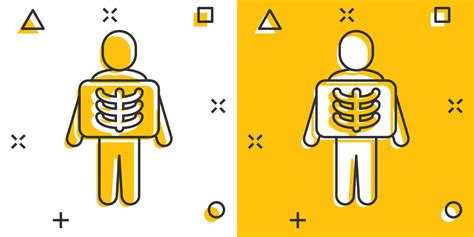 X Ray Icon In Comic Style Radiology Cartoon Vector Illustration On