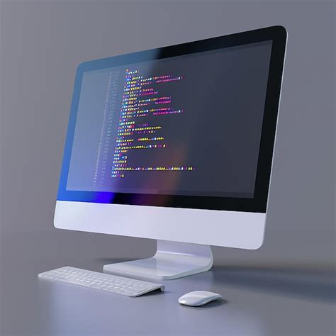 A White Computer Monitor With The Word Code On The Screen Premium Ai