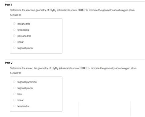 Solved Part E Determine The Electron Geometry Of H3coch3 Skeletal 1 Answer Transtutors