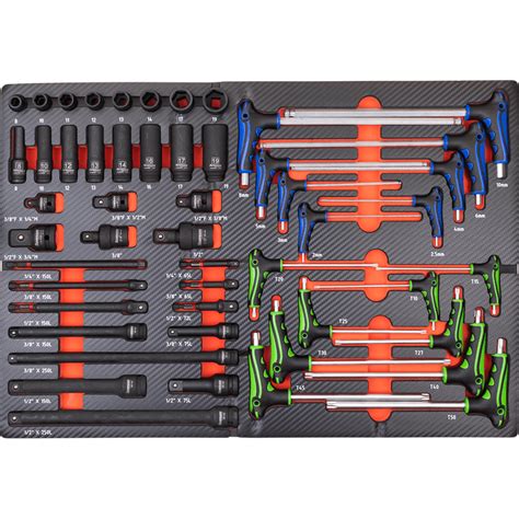 Renegade Industrial 51 Piece Eva Foam Impact Socket Set Tray