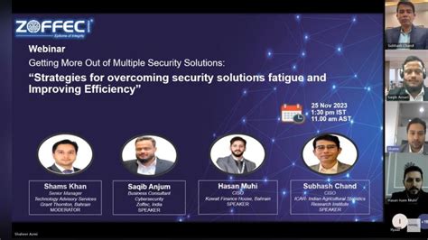Webinar On Security Solution Fatigue Zoffec Infotech Posted On The Topic Linkedin