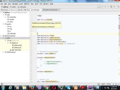 Ide PhpStorm 2017 1 Shows Undefined Namespace Phalcon Stack Overflow