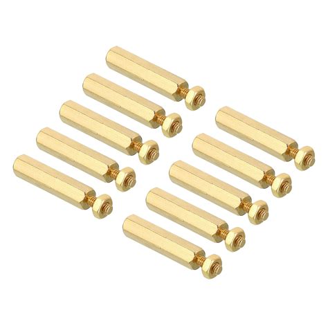 Uxcell 20mm6mm M25 Standoff Screws 80 Pack Brass Hex Standoffs Nuts