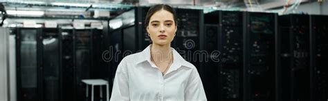 Experienced It Specialist Managing Server Systems Stock Image Image Of Troubleshooting Room