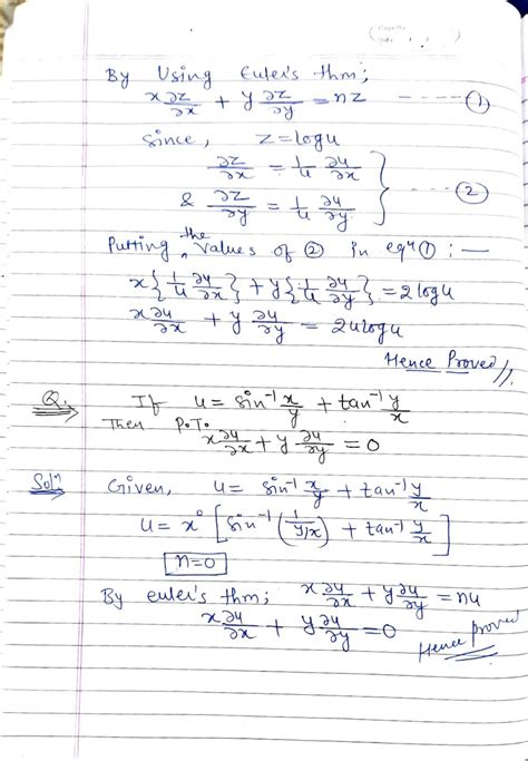 SOLUTION Partial Differentiation Euler S Thm Studypool