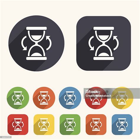 Ikon Tanda Jam Pasir Simbol Timer Pasir Ilustrasi Stok Unduh Gambar