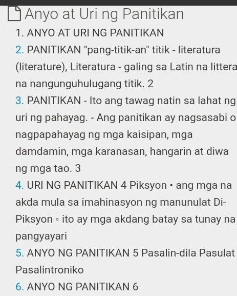 Anyong Panitikan At Halimbawa Ano Ang Kahulugan Ng Anyong Lupa