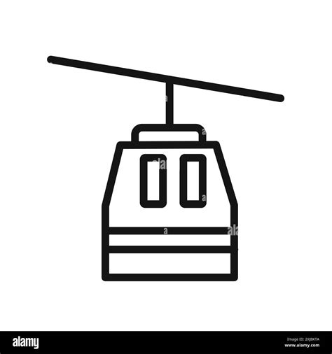 Aerial Tramway Icon Linear Vector Graphics Sign Or Symbol Set For Web App Ui Stock Vector Image