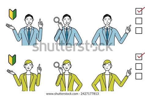 Simple Line Drawing Man Woman Suitsmiddle Aged Stock Vector Royalty