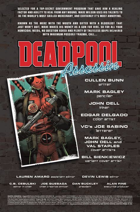Exclusive Marvel Previews Prevue Deadpool Assassin 1 Previews World