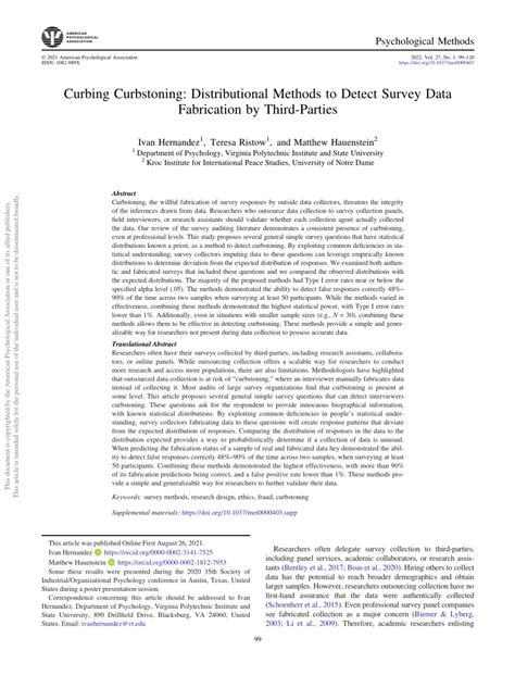 pdf curbing curbstoning distributional methods to detect survey data