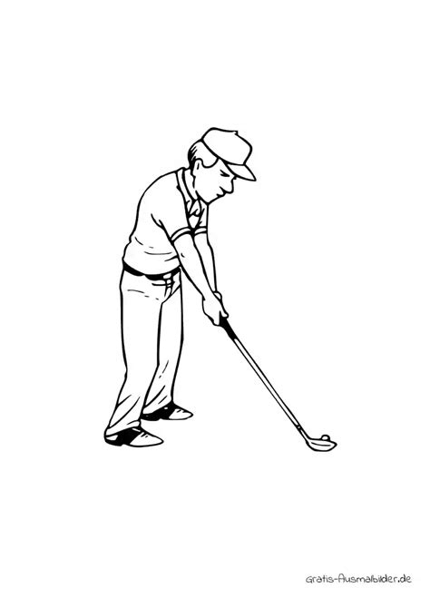 Ausmalbild Golfer Konzentriert Kostenlose Malvorlagen Bei Gratis