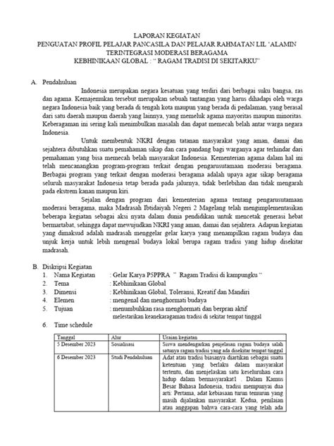 Laporan Kegiatan Ekstra Moderasi Beragama Pdf