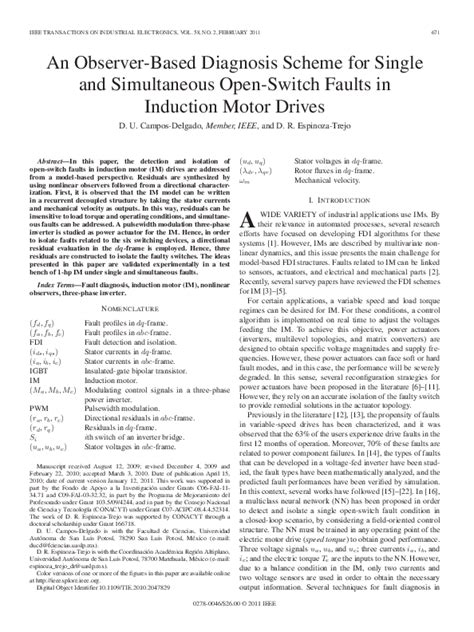 Pdf An Observer Based Diagnosis Scheme For Single And Simultaneous Open Switch Faults In