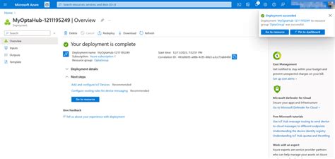 Deployment Complete Screen