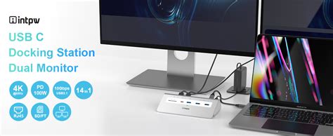USB C Laptop Docking Station Dual Monitor In USB C Hub Multiport Adapter Dongle With Dual