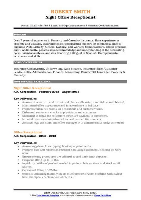 Desk Receptionist Sample Resume Executive Receptionist Resume Samples