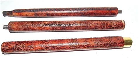 Cane Walking Stick From Bull Sex Organ Fancy Brass Handle Lather Stick