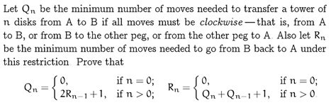 Solved Let Qn Be The Minimum Number Of Moves Needed To Chegg