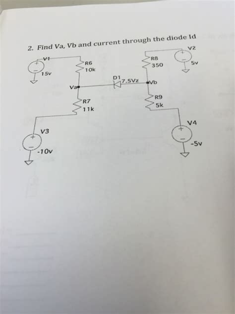 solved find va vb and current through the diode id