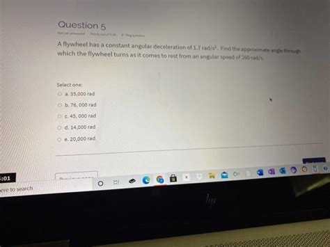 solved question 5 a flywheel has a constant angular