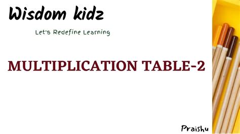 Multiplication Table 2 With Song Youtube