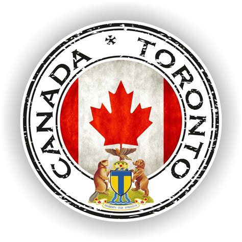 Canada Toronto Seal Sticker Round Flag For Laptop Book Fridge Guitar Motorcycle Helmet Toolbox