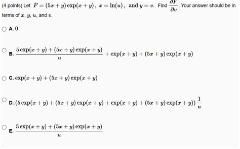 Solved UR Your Answer Should Be In 4 Points Let F 5x Chegg Com