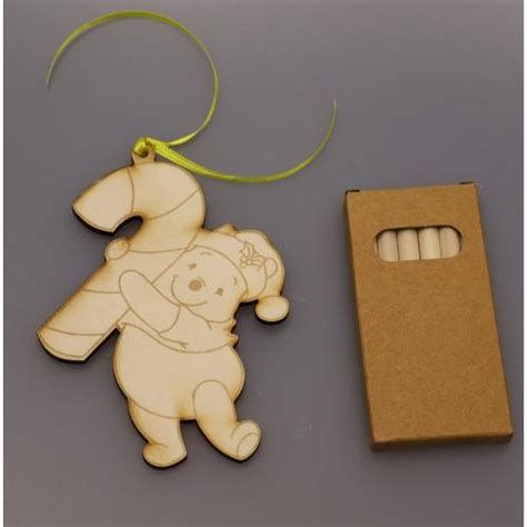 Коледна Фигурка за оцветяване Мечо Пух подарък цветни моливи