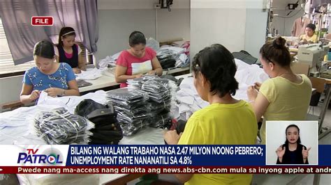 Bilang Ng Pinoy Na Walang Trabaho Bahagyang Tumaas Bahagyang Dumami