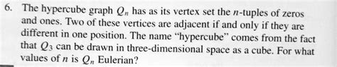 Solved The Hypercube Graph Qn Has As Its Vertex Set The N Tuples Of
