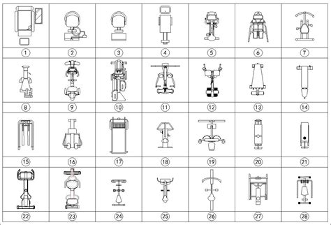Fitness Equipment Cad Blocks Cad Blocks No Equipment Workout Small Gym