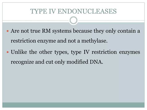 Restriction Modification System Types Of Restriction Enzymes Pptx