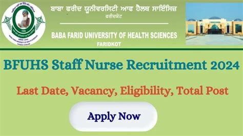 BFUHS Staff Nurse Recruitment 2024 120 Post Apply Online