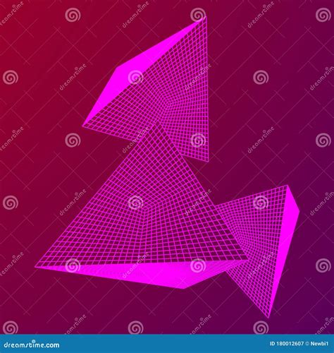 Pyramid Molecular Grid Technology Style Stock Vector Illustration Of