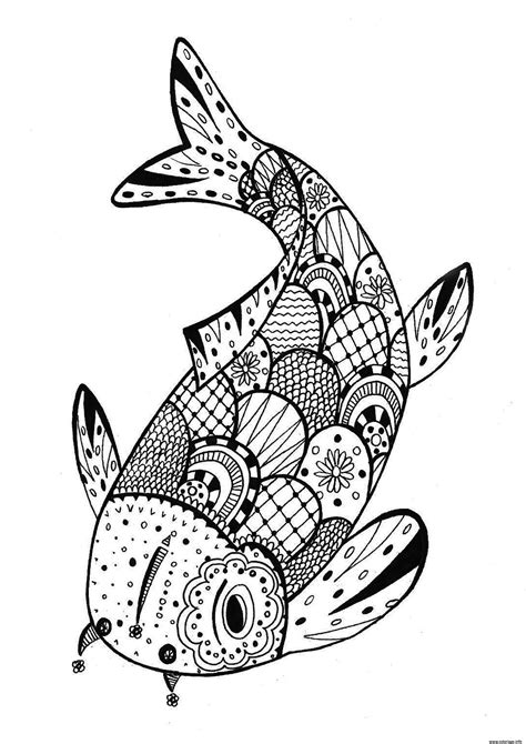 Coloriage Poisson Davril Mandala Dessin Poisson Davril à Imprimer